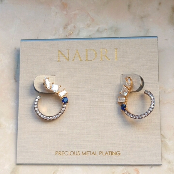 Nadri | Jewelry | Nadri Encore Mixed Shape Front Back Hoop Earrings Cz ...
